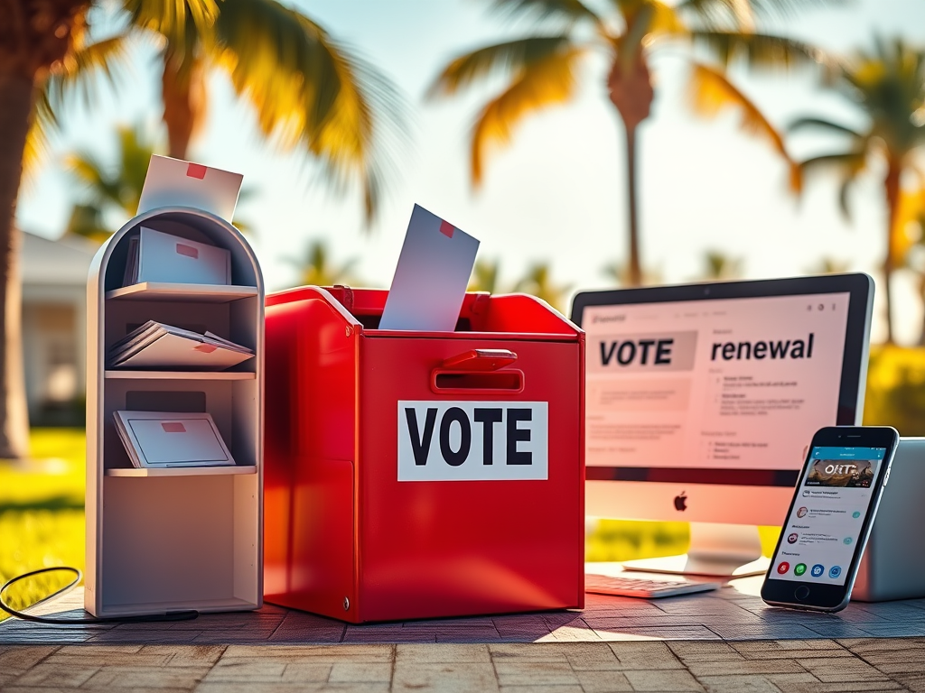 You cannot vote by mail right now. – srqFAQ